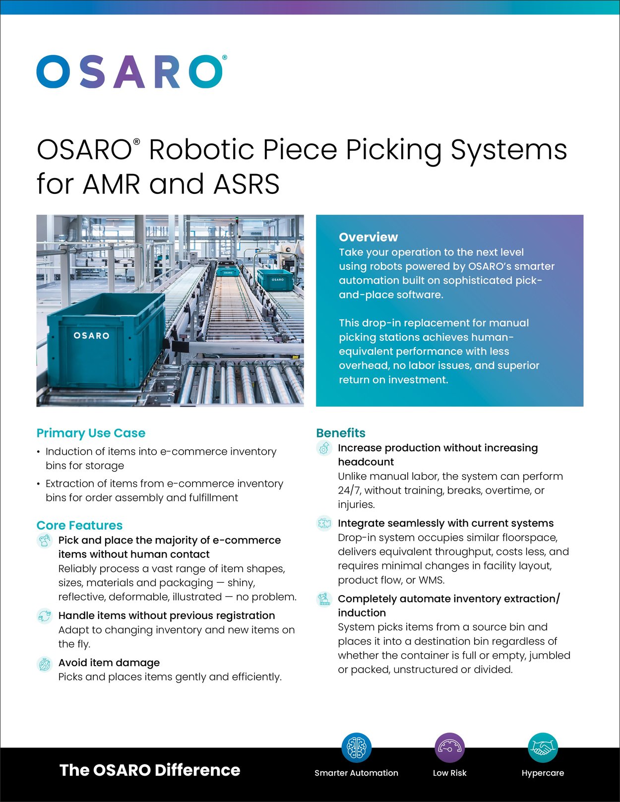 Download the OSARO Piece-Picking AMR/ASRS Datasheet